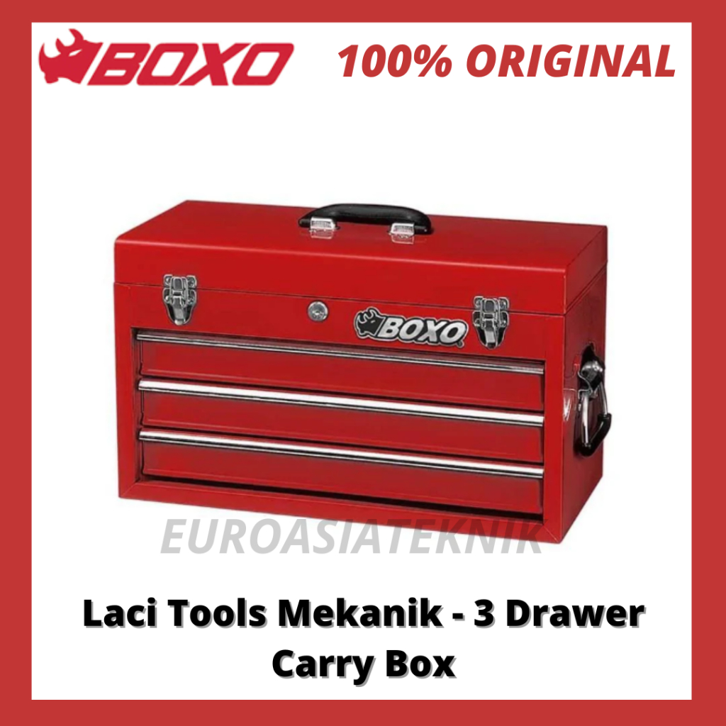 Jual BOXO TOOLS | Laci Tools Mekanik - 3 Drawer Carry Box (ECC20301RD ...