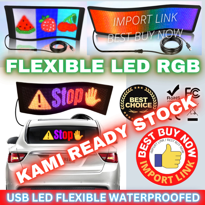 Jual Screen Display Flexible Lampu running LED strip mobil Moving Mini ...
