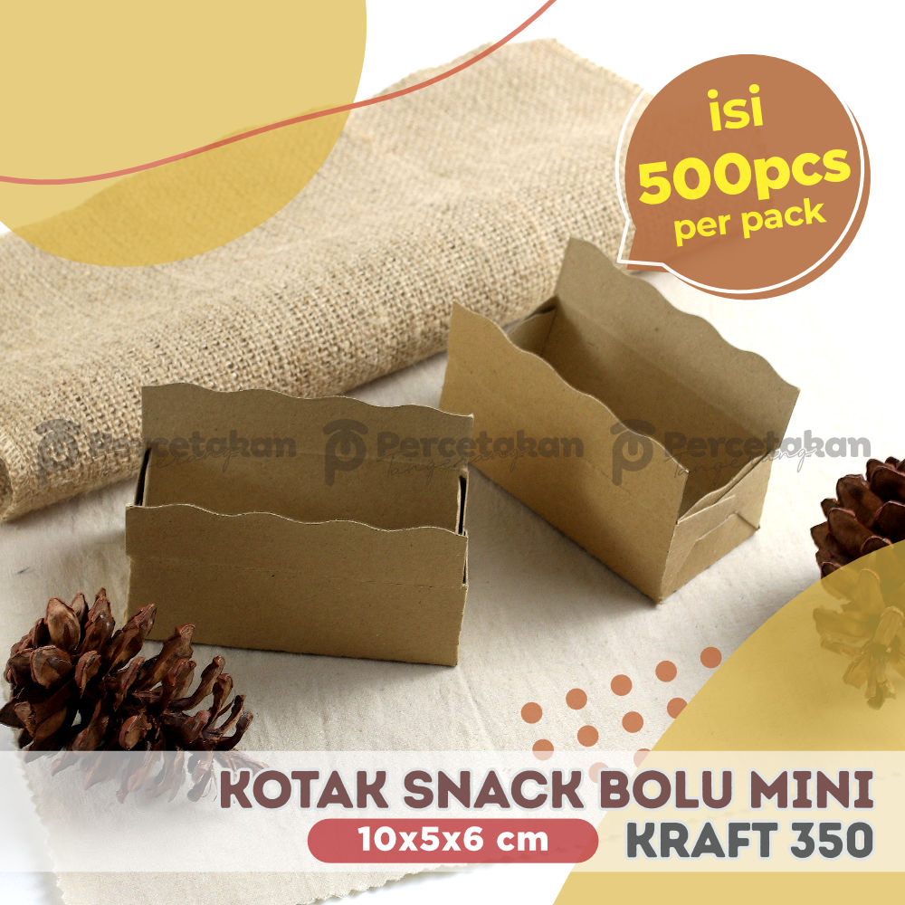 Jual [PER PAK ISI 500] Kotak Kertas Snack Bolu Mini Ukuran 10x5x6 CM ...