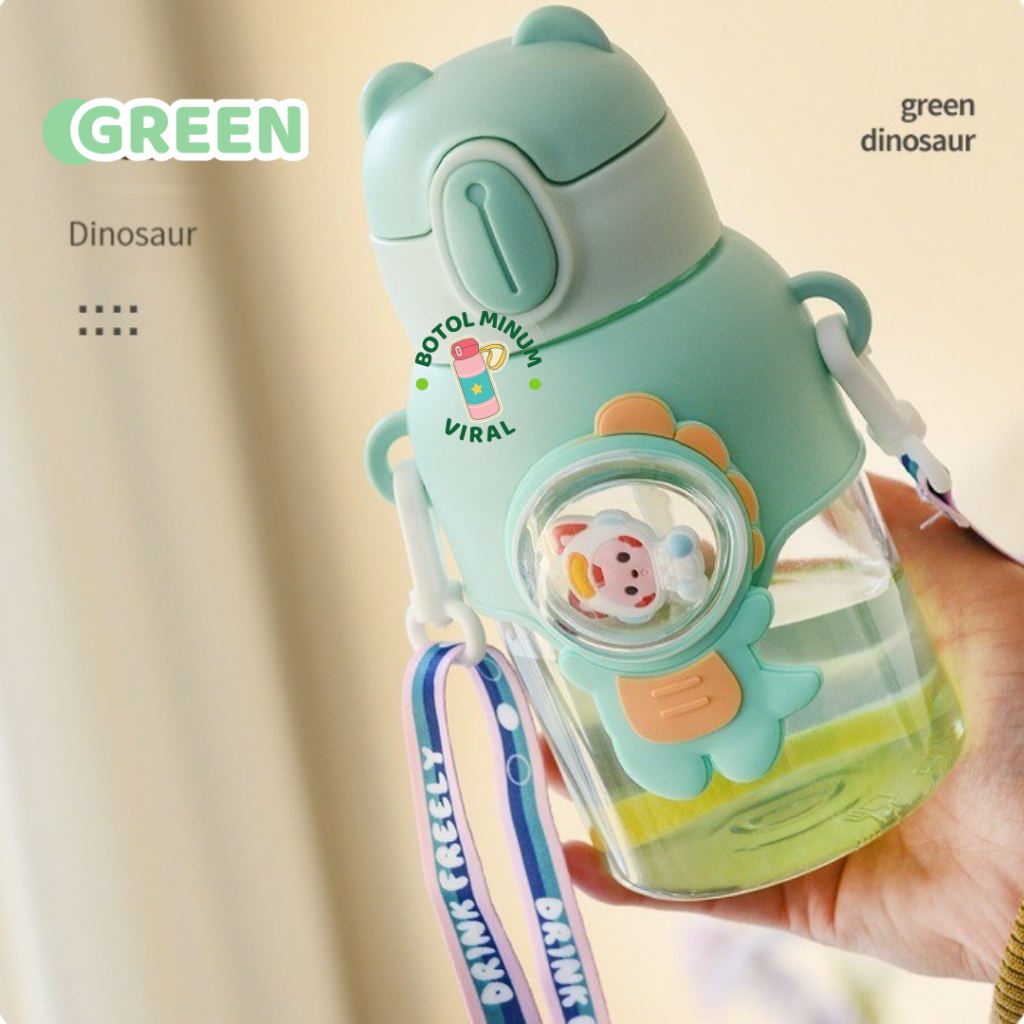 Jual Botol Minum Viral Anak Sekolah Tali Panjang Sedotan Karakter 600 ml | Shopee Indonesia