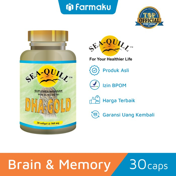 Jual Sea Quill DHA Gold 500 mg Suplemen Otak 30 Capsule | Shopee Indonesia