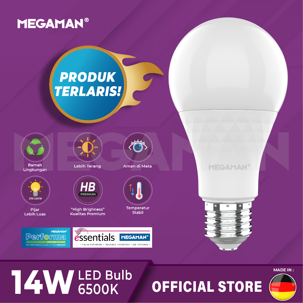Jual Lampu LED X Serial Bulb MEGAMAN YTA70Z2 14W H Cahaya Kuning dan Putih | Shopee Indonesia