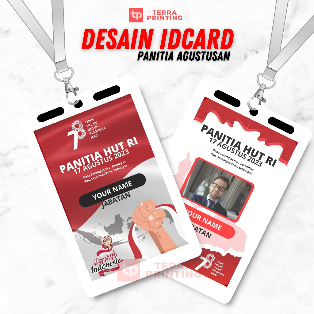 Jual Cetak ID Card Panitia Agustusan - 1 Set ID Card + Name Tag Panitia ...