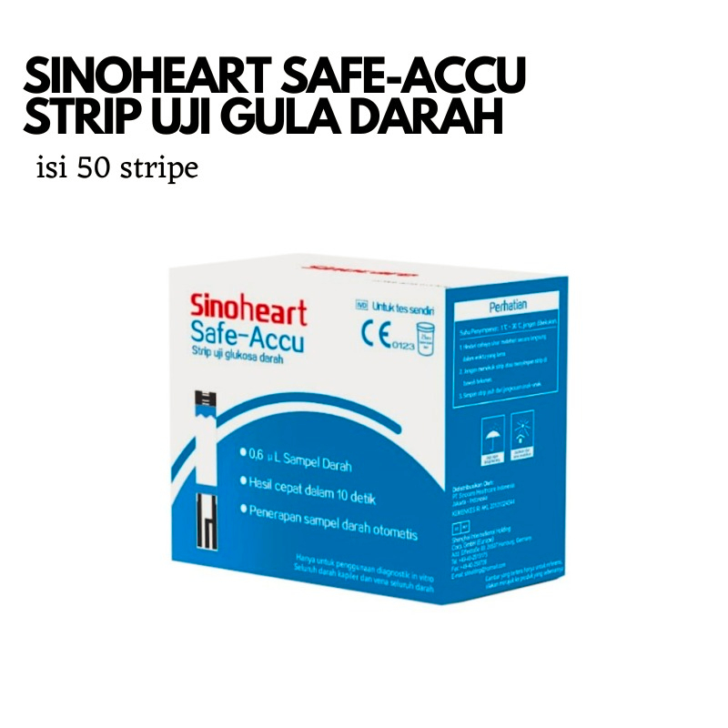 Jual 50 strip Uji Gula Darah Sinoheart by Sinocare Safe-Accu | Shopee ...