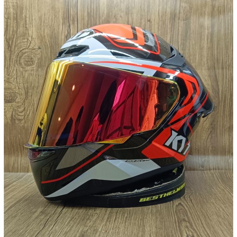 Jual HELM FULL FACE KYT TT-COURSE OVERTECH BK/RED PAKET GANTENG SPOILER 3D | Shopee Indonesia