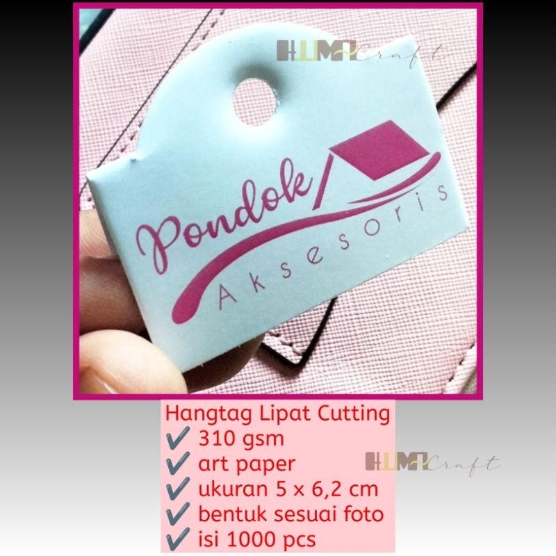 Jual Hangtag Lipat Cutting 5x6,2 cm FREE DESAIN 1000 lembar | Shopee ...