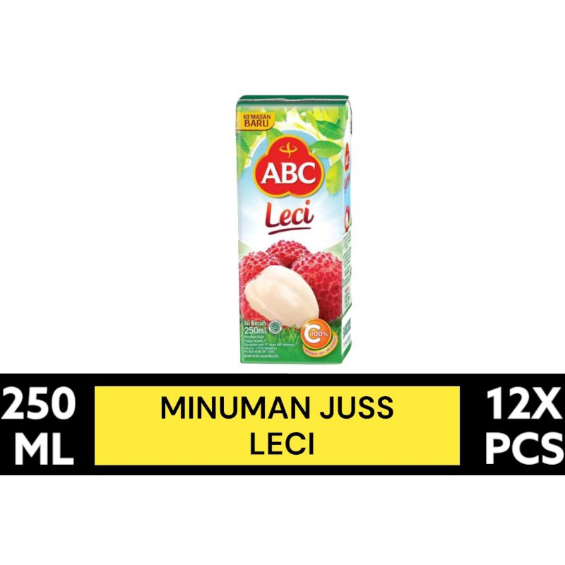 Jual ABC MINUMAN JUSS RASA LECI UKURAN 250ML ISI 12 PCS | Shopee Indonesia