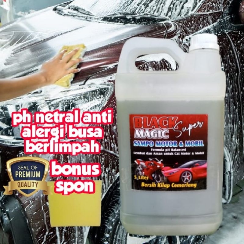 Jual Sampo Mobil Sabun Cuci Motor 5liter Busa Banyak Black Magic Super ...