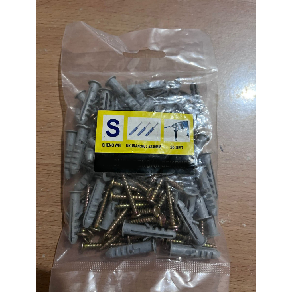 Jual Piser Rumah Sekrup S6 dengan sekrup isi 50pcs bungkus Extension plug | Shopee Indonesia