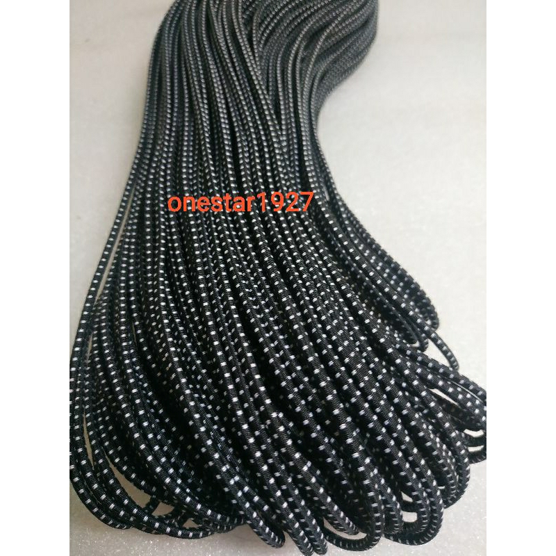 Jual Tali karet elastis bulat string 3mm hitam motif(panjang 10 meter ...
