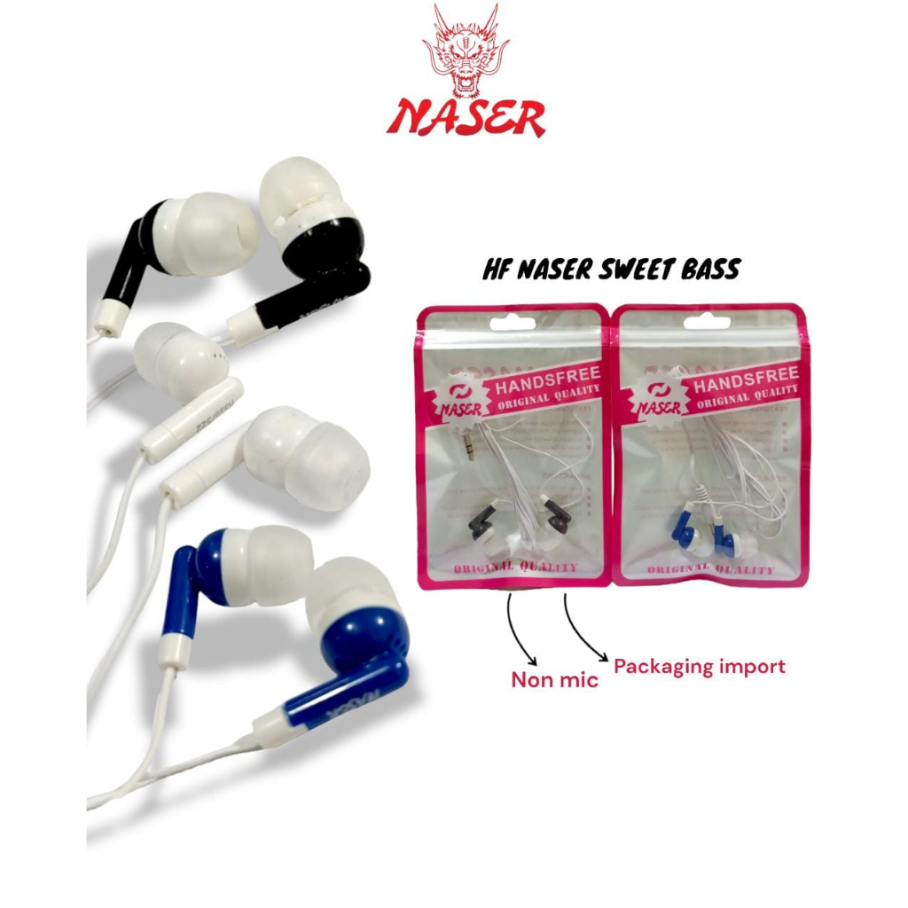 Jual NASER HANDSFREE SWEET BASS NON MIC / Handsfree Mp3 Non Mic ...