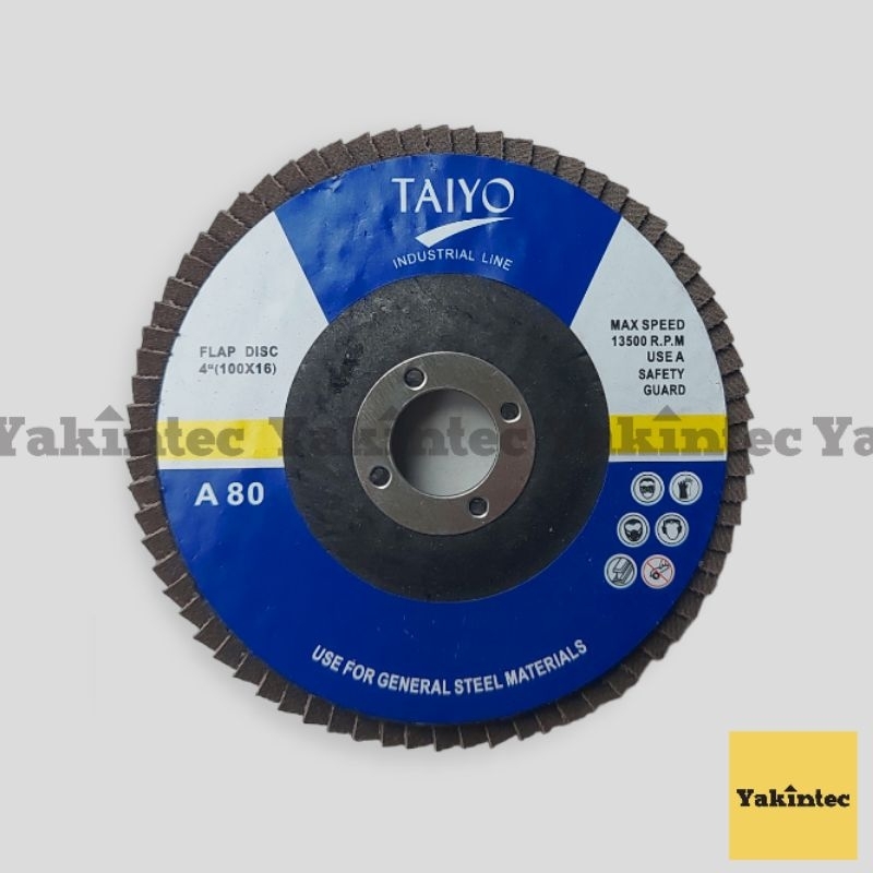 Jual Amplas Susun Mata Gerinda / Flap Disc TAIYO 4" inch 100x16 mm Grit ...