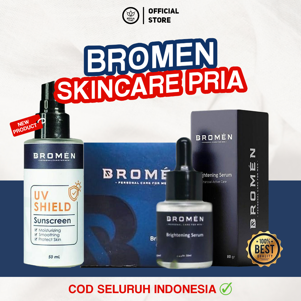 Jual BROMEN SABUN DAN SERUM WAJAH SKINCARE PRIA MENCERAHKAN ANTI ...