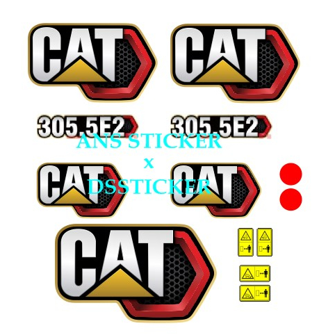 Jual Sticker Excavator / Stiker Alat Berat Caterpillar CAT 305.5E2 Logo ...