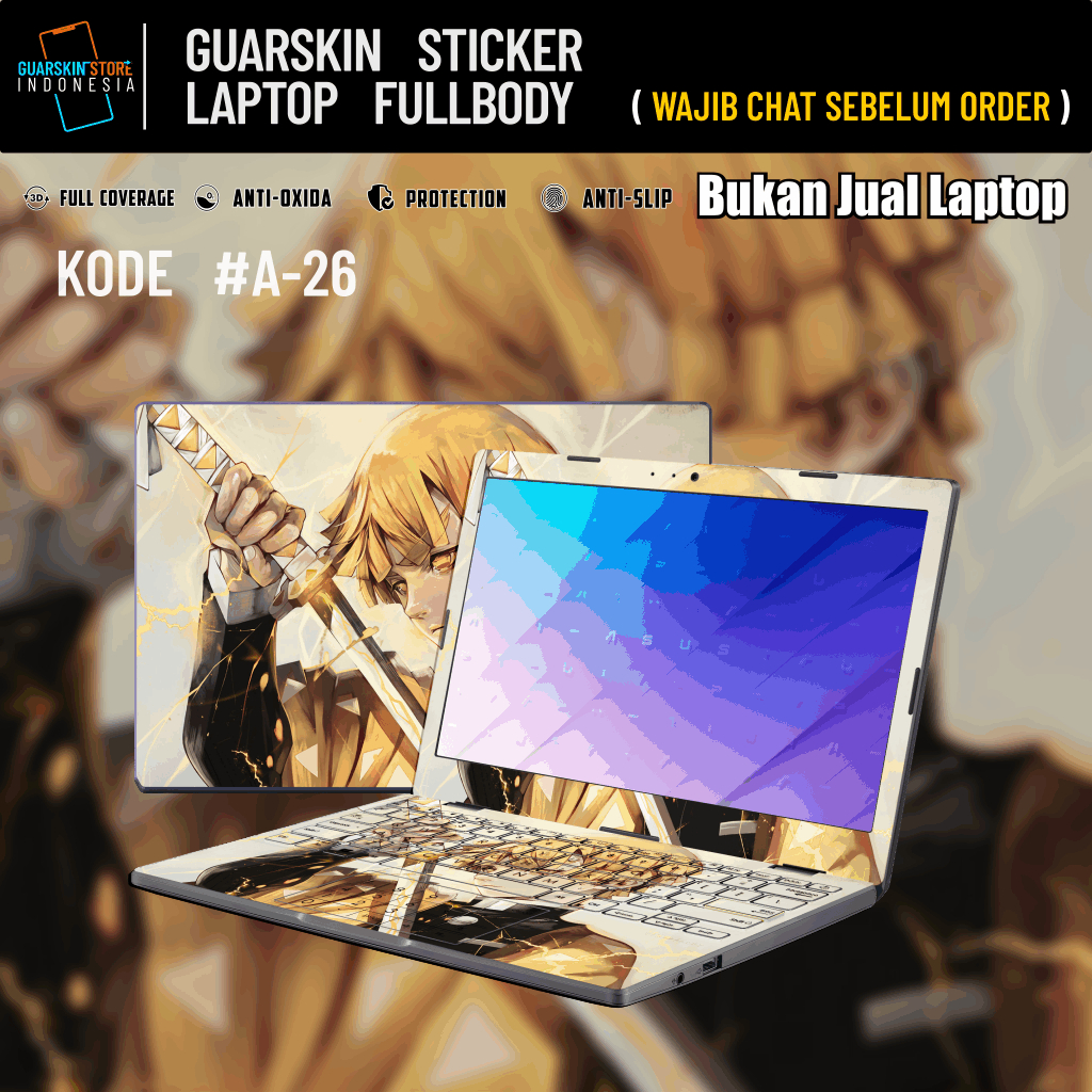 Jual Skin Protector Laptop Full Body Bisa Custom Gambar Kode A26-A30 ...