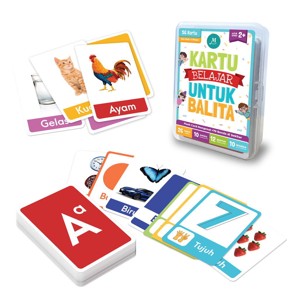 Jual MOMENKU - FLASH CARD ANAK JUMBO 5 in 1 / ISI 56 KARTU / MENGENAL ...