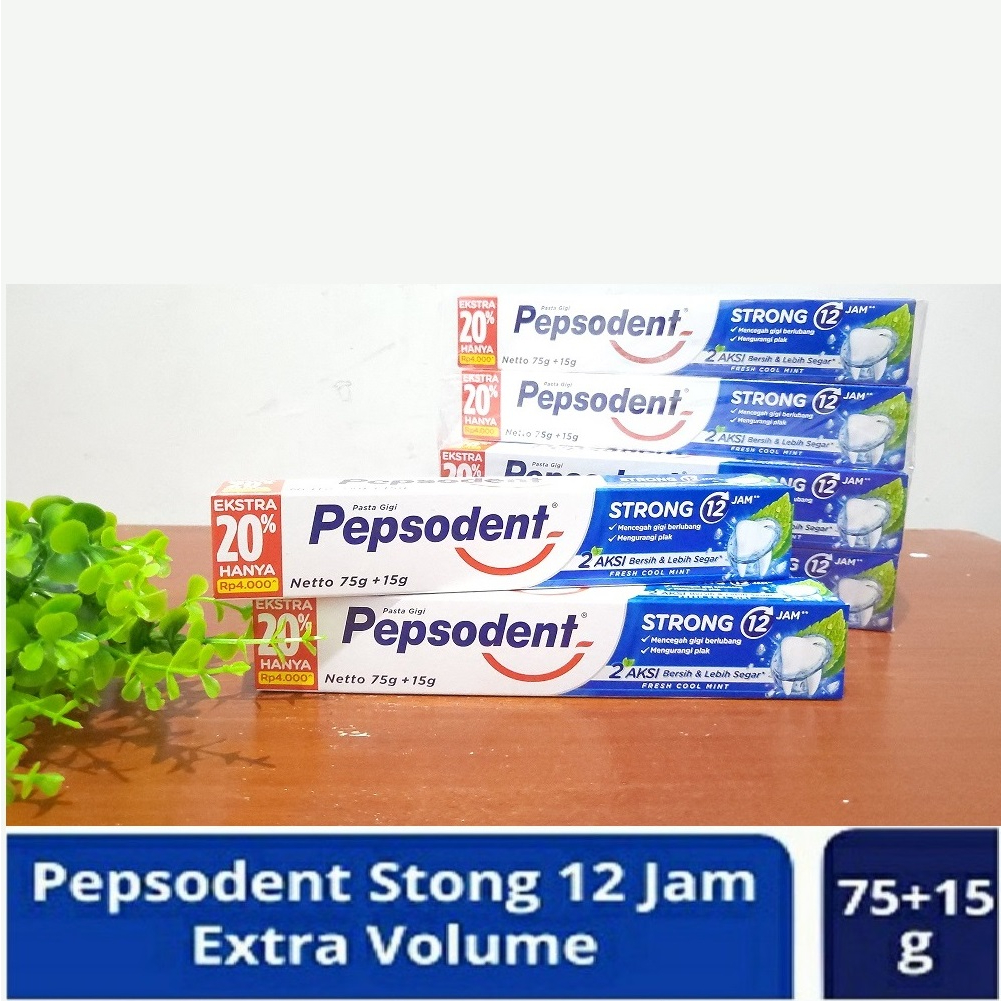 Jual Pasta Gigi - Pepsodent Strong 12 jam - 75gr + 15gr | Shopee Indonesia