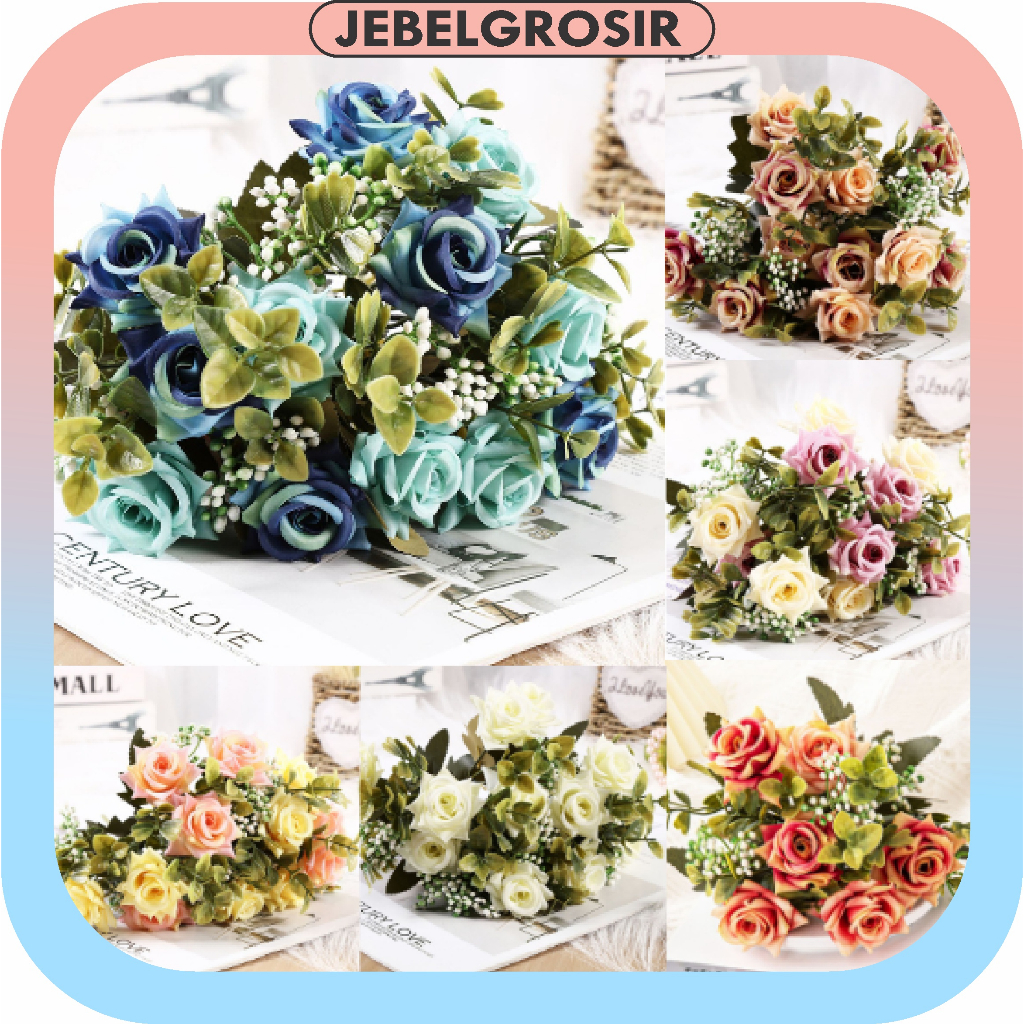 Jual Bunga Buket Bouquet Dekorasi Bahan Plastik Tanaman Bunga Hias ...