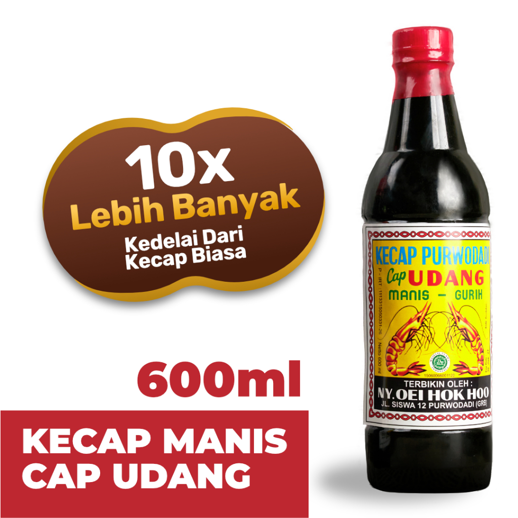 Jual Kecap Purwodadi Cap Udang 600 ml Kecap Manis Sehat Alami Kedelai ...