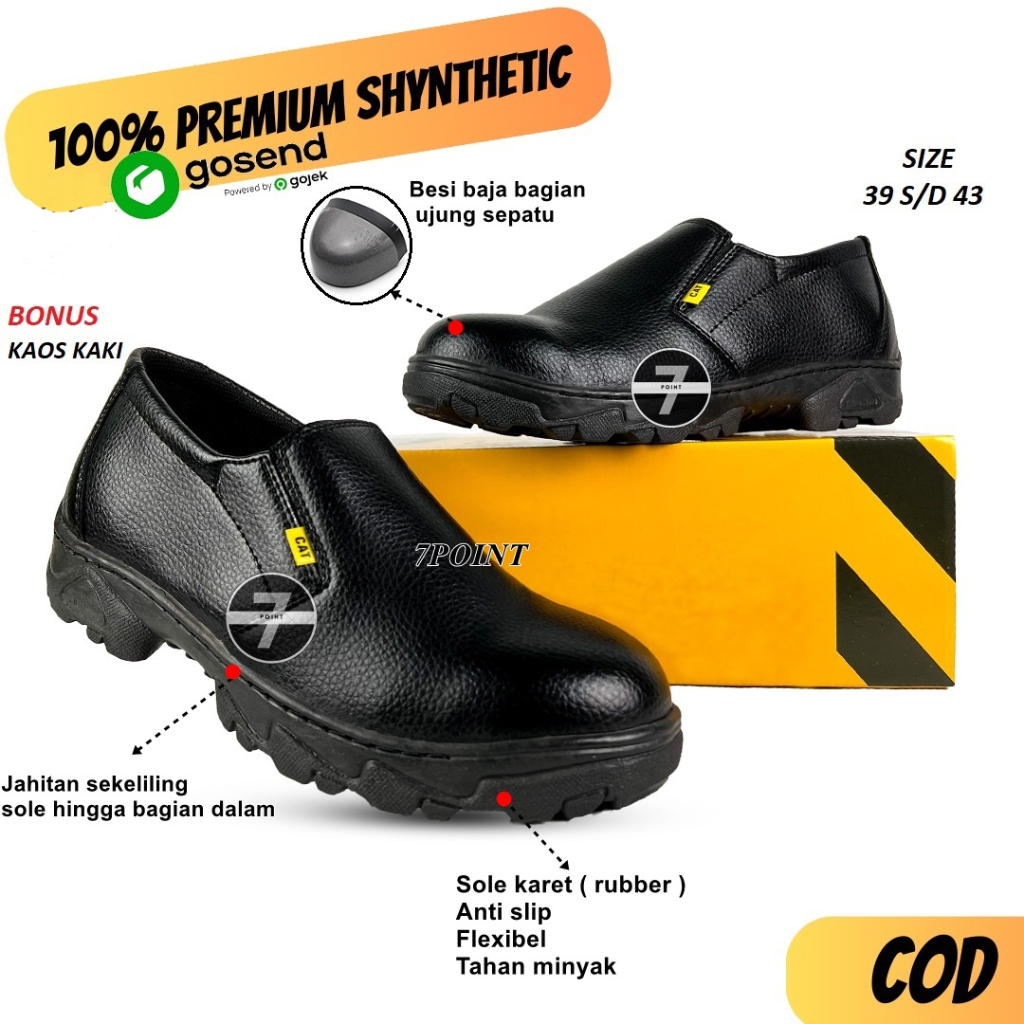 Jual Sepatu Safety Slip On Septi Pria Wanita Ujung besi Septy Slop ...