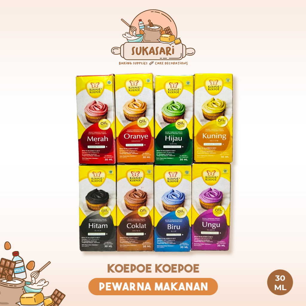 Jual Sukasari - Pewarna Makanan 30ml / Koepoe koepoe Food Coloring Oil ...