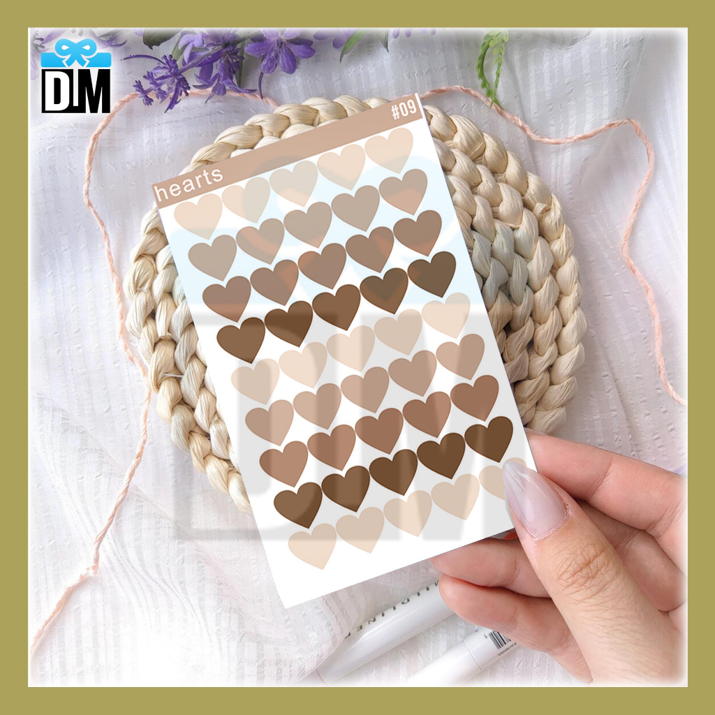 Jual Sticker Hati Love Heart Sticker Warna Warni Pastel Aesthethic ...