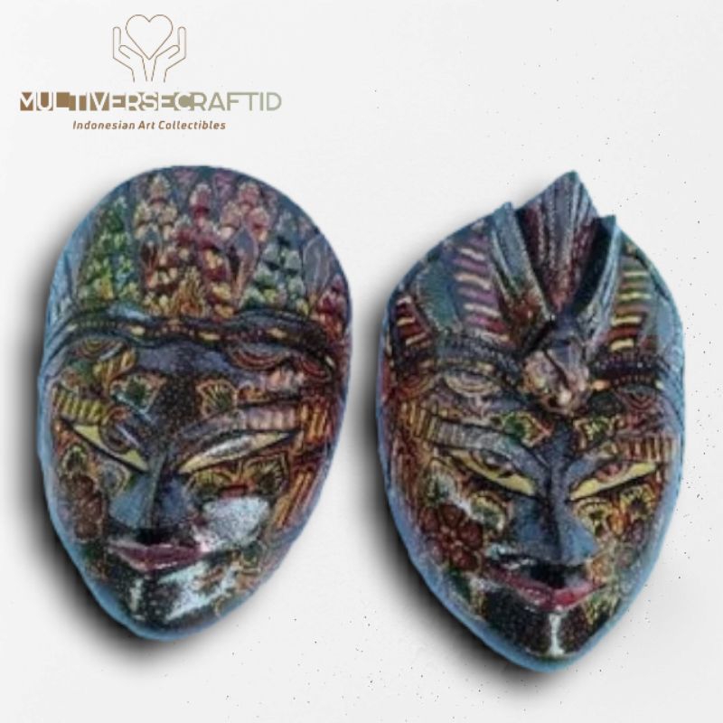Jual Topeng Wayang Batik Rama Shinta Ukuran M 17 x 15 x 6 cm Kayu ...