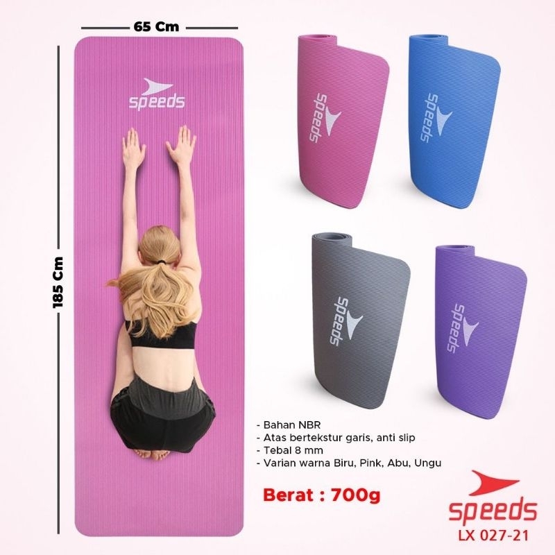 Jual SPEEDS Matras Yoga Mat Olahraga Senam Lantai Meditasi Gym Fitness Karpet Lantai 027-21 ...