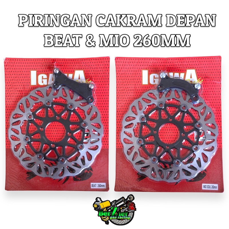 Jual Piringan Cakram Beat & Mio Lebar 260mm Hitam Model PSM Disc Brake Piringan Cakram Depan ...