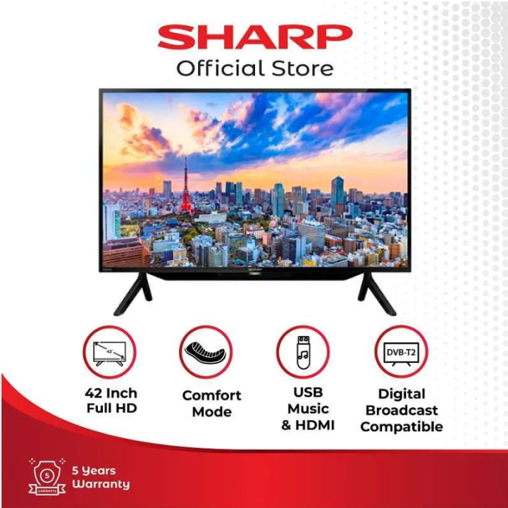Jual SHARP 2T-C42DF1I AQUOS LED TV New Easy Smart FHD-HDR-Netflix ...