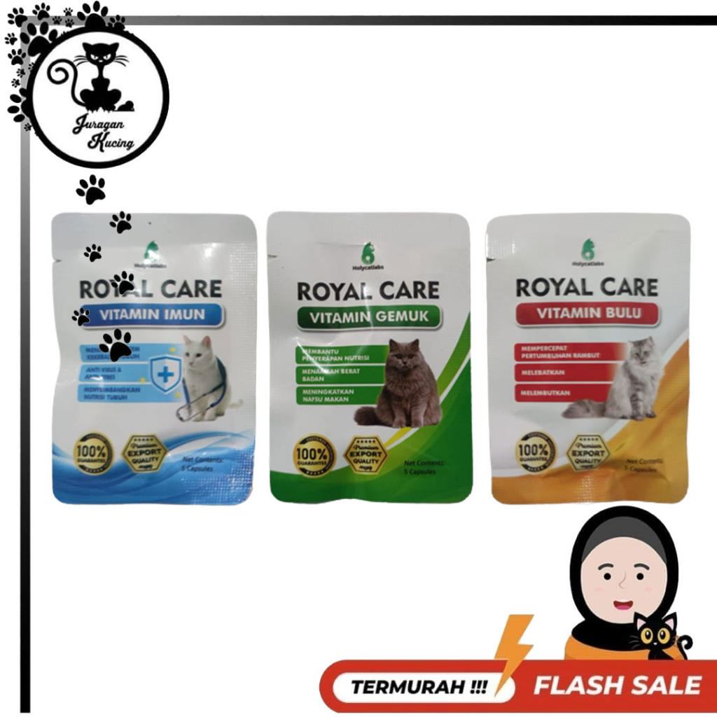 Jual ROYAL CARE VITAMIN KUCING isi 5 Capsul untuk IMUN / BULU / GEMUK | Shopee Indonesia