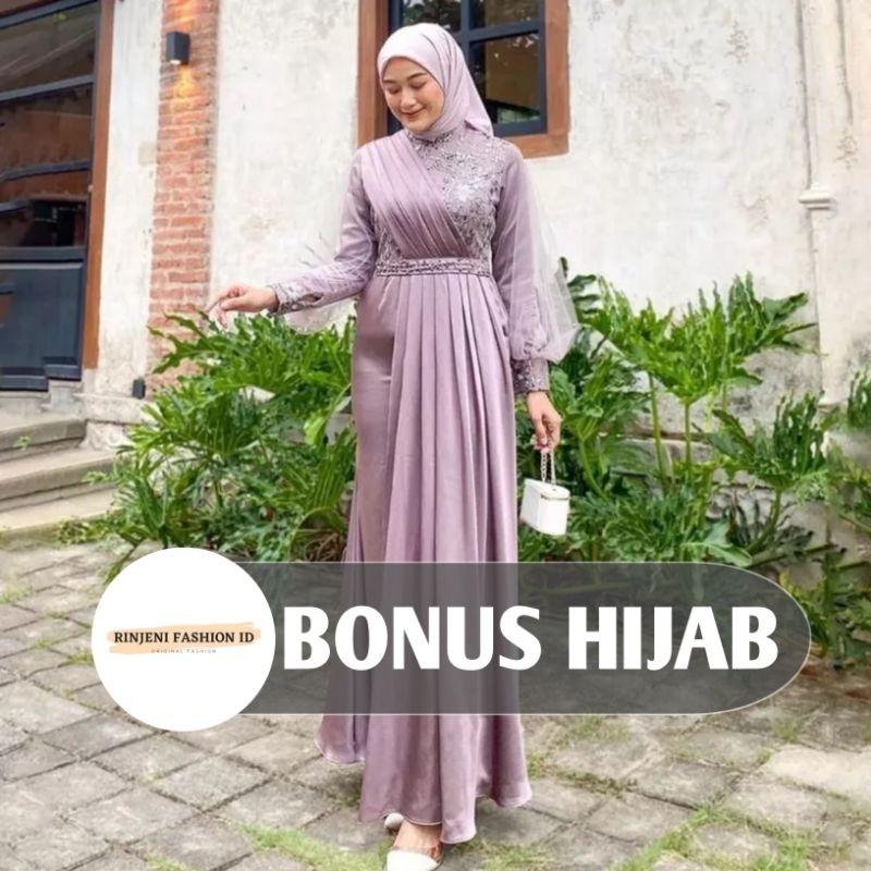 Jual TERMURAH!!! ADEVA DRESS BROKAT KOMBINASI / FASHION MUSLIM WANITA / GAMIS ADEEVA / BISA COD ...