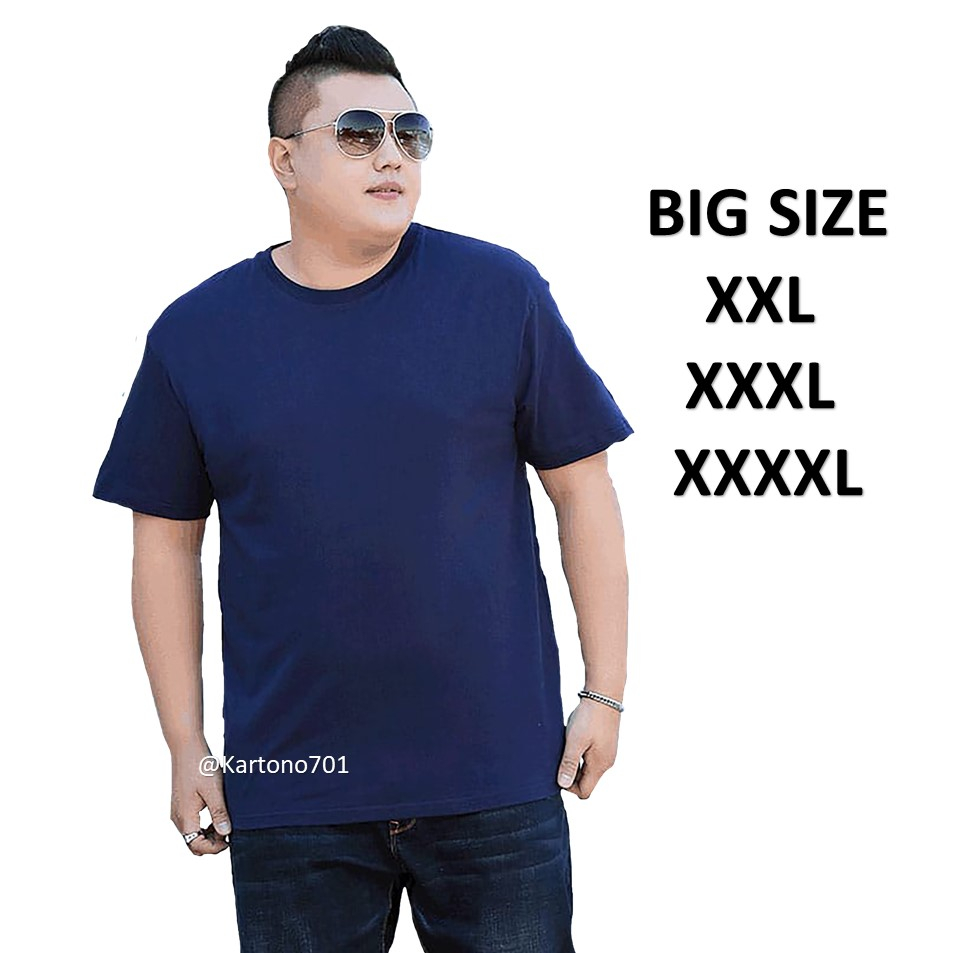 Jual KAOS POLOS JUMBO ONECK LENGAN PENDEK XXL XXXL XXXXL | Shopee Indonesia