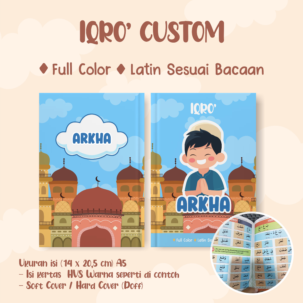 Jual IQRO Custom Nama / IQRO Hard cover / IQRO Soft cover / IQRO ...