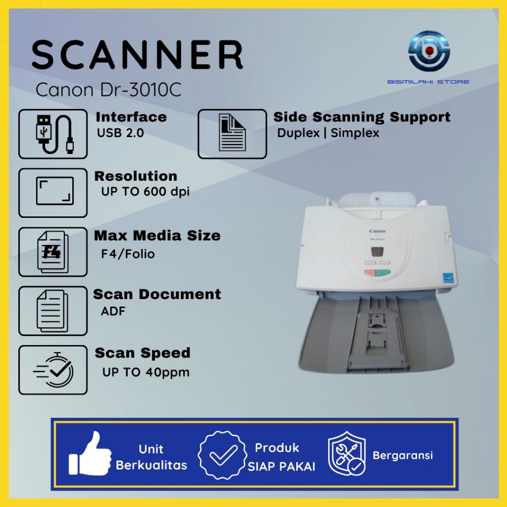 Jual Scanner Folio Canon Dr-3010C Kecepatan Up To 40 Ppm Siap Pakai | Shopee Indonesia
