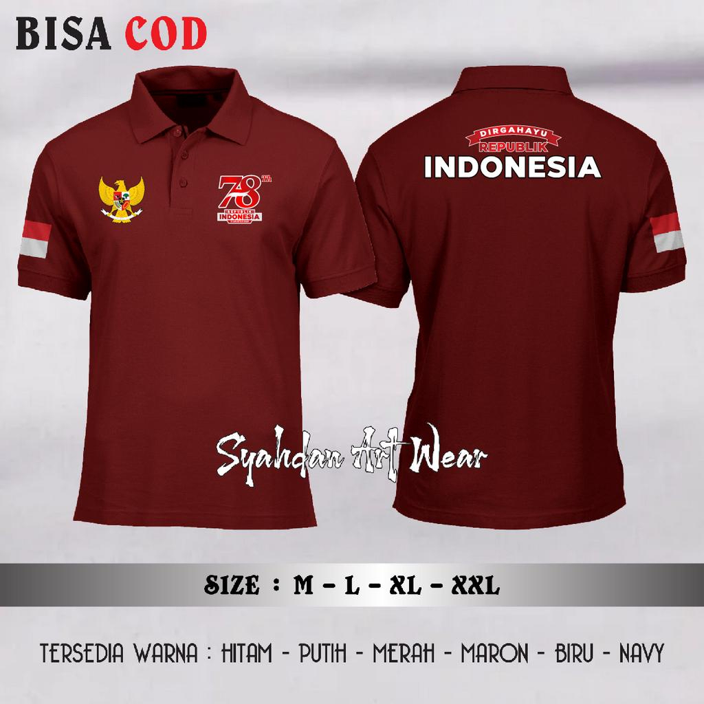 Jual Atasan Wanita Pria Polo Bju Agustusan Atasan Merah Putih Bju Ultah Indonesia Baju Agustusan ...