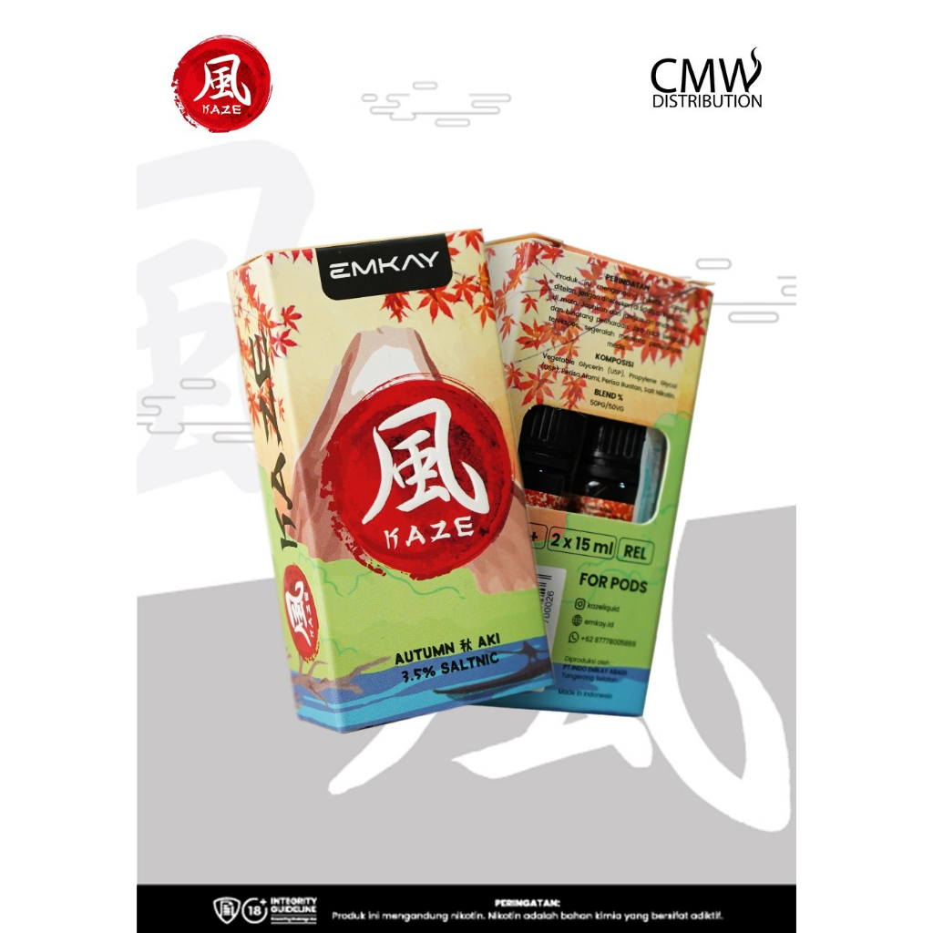 Jual KAZE AUTUMN AKI SALT NIC NEW PACKAGING 2X15ML 35MG BY EMKAY E ...