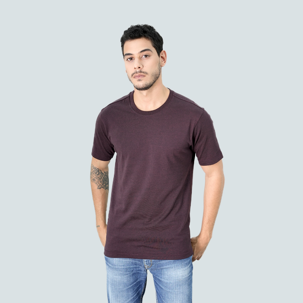 Jual Johnwin - Slim Fit - Kaos Polos - Kaos Essential - Maroon - Dark Maroon - Variasi Warna ...