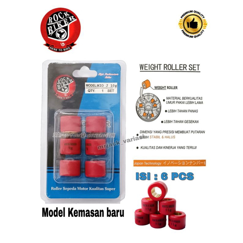 Jual Roller roler Racing Mio J Rock Biker 7,8,9,10g untuk mio j/Mio GT ...