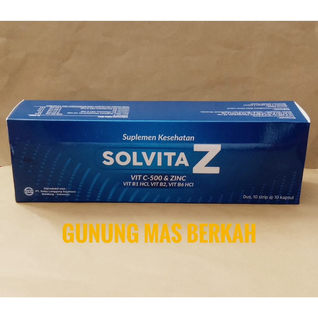 Jual SOLVITA Z VIT C 500 dan ZINC VIT B1 HCL VIT B2 VIT B6 HCL BOX ISI ...