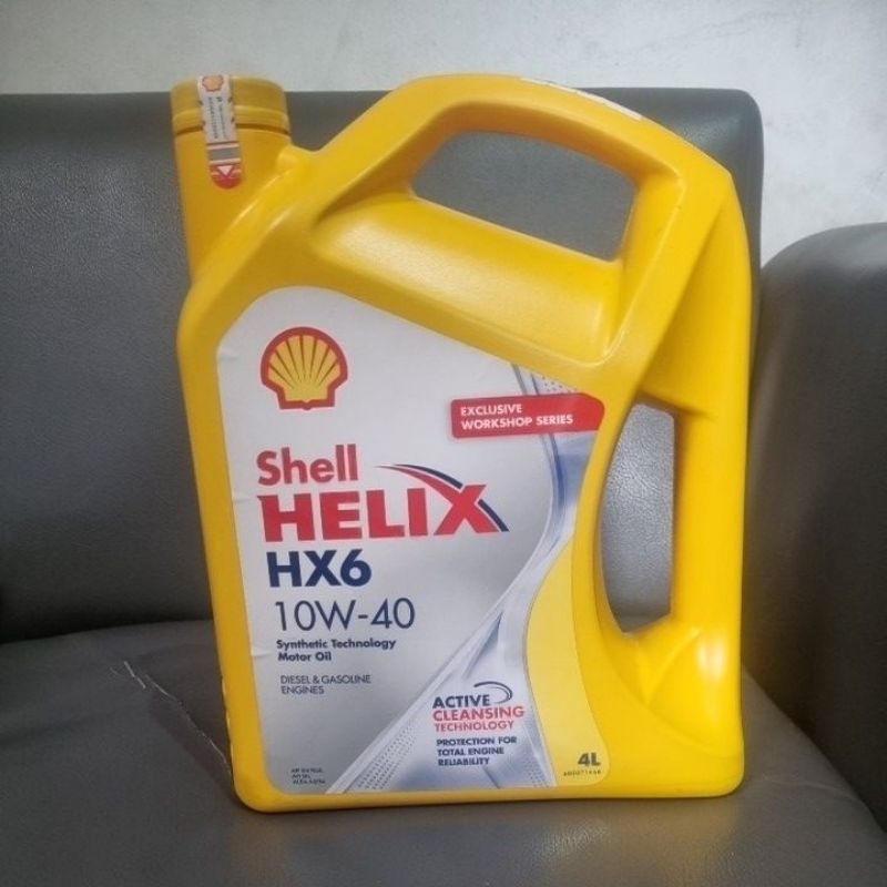 Jual OLI SHELL HELIX MOBIL HX6 10W-40 GALON 4L | Shopee Indonesia