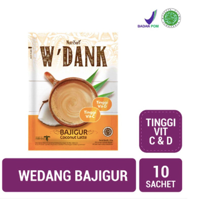Jual W'Dank Bajigur nutrisari wedang wdank - 10 sachet Renceng @15gr ...