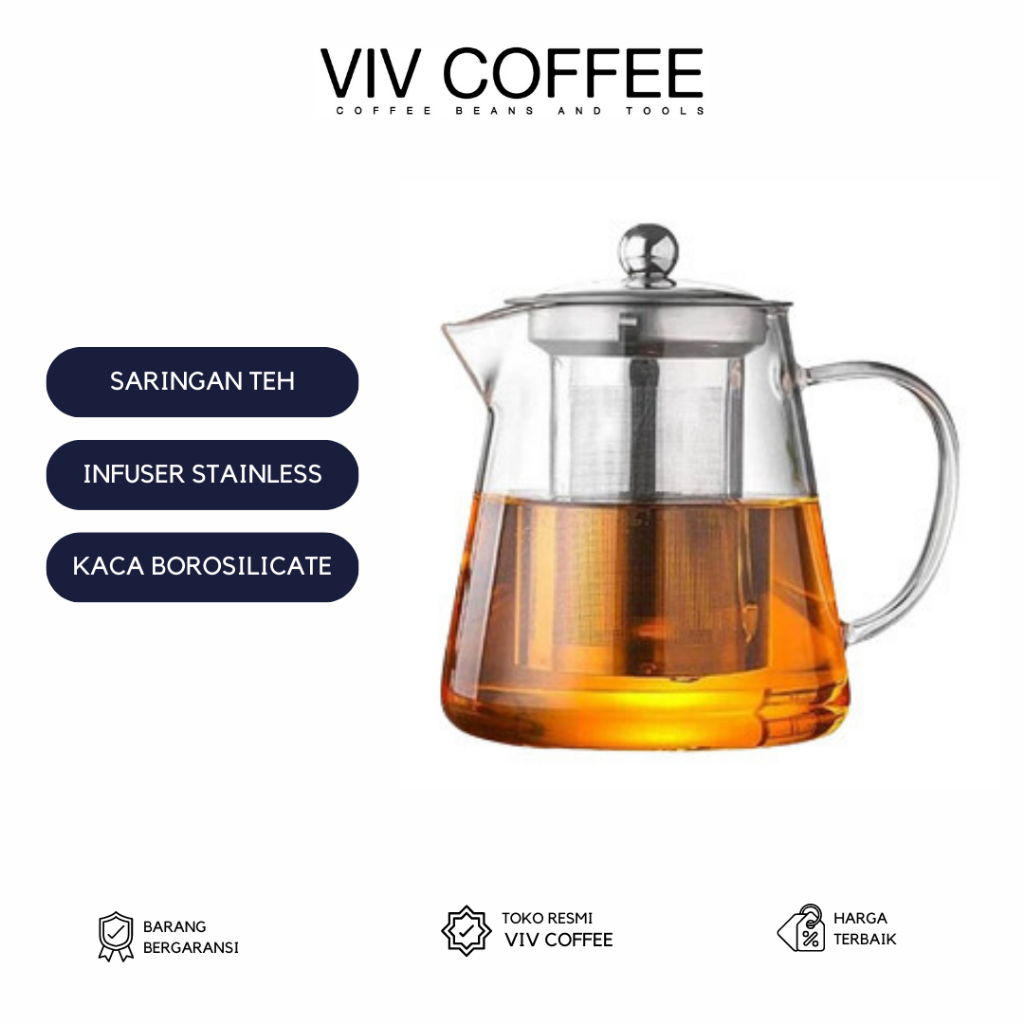 Jual Saringan Teh Stainless Teko Kaca Teh 950 ML | Shopee Indonesia