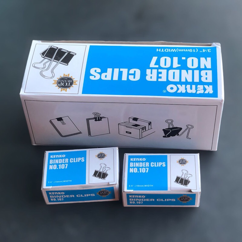 Jual Binder Clip / Binder Klip / Penjepit Kertas No. 107 KENKO | Shopee ...