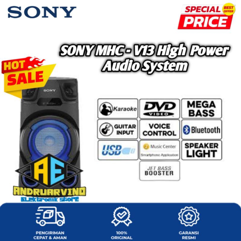 Jual SONY MHC-V13 HIGH POWER AUDIO SYSTEM WITH BLUETOOTH GARANSI RESMI SONY | Shopee Indonesia