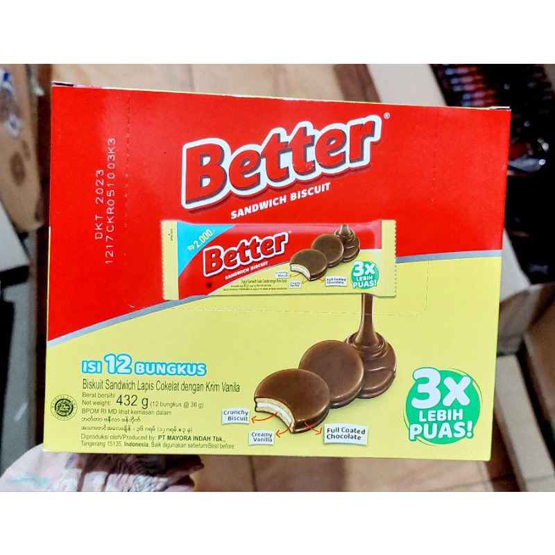 Jual BETTER VANILLA SANDWICH BISKUIT ( 30gr x 12pcs) | Shopee Indonesia