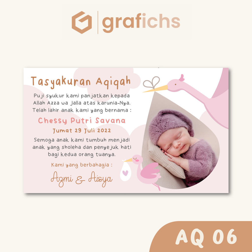 Jual Stiker Kartu Label Aqiqah Free Desain dan Custom Foto AQ01 - AQ06 ...