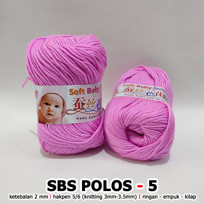 Jual benang rajut SOFT BABY SUTRA SBS POLOS 5 MAGENTA | Shopee Indonesia