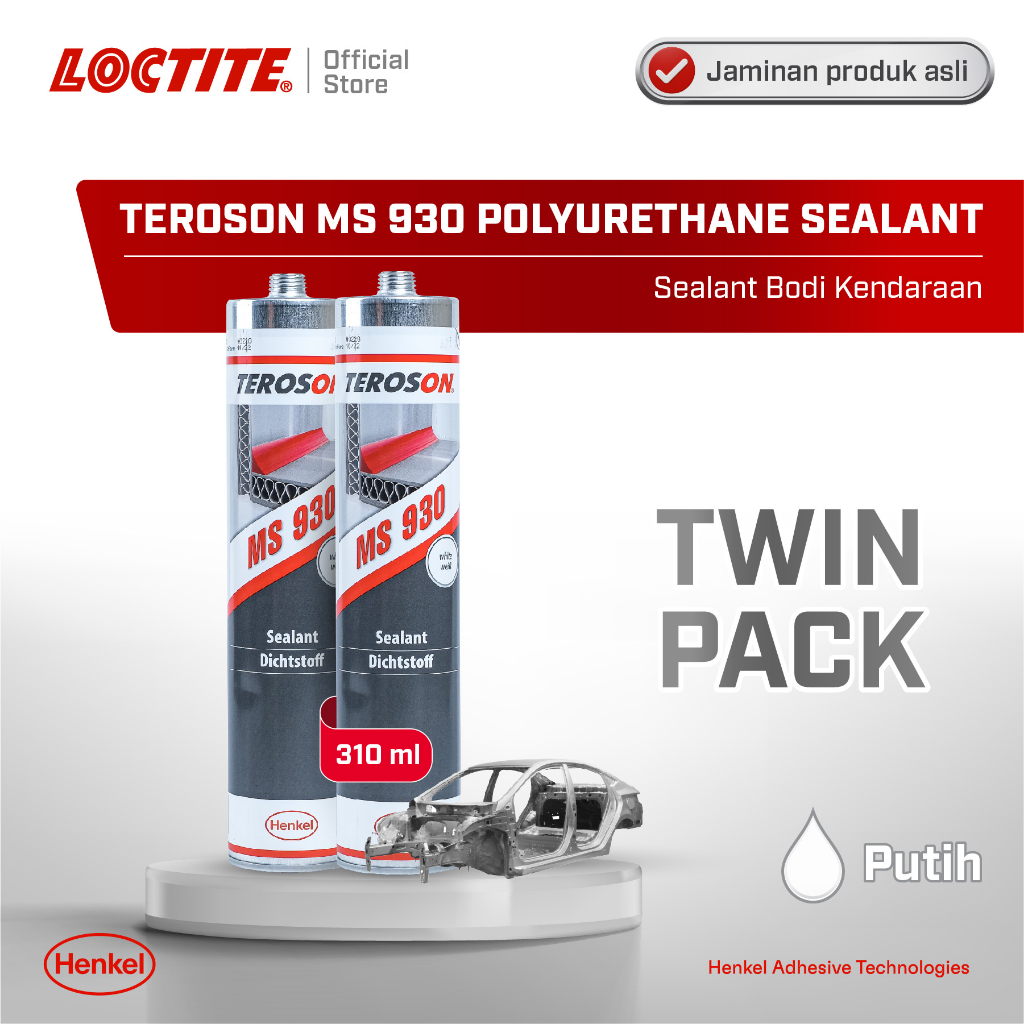 Jual TEROSON MS 930 Polyurethane Sealant Kaca 310 ml - PUTIH Twin Pack ...