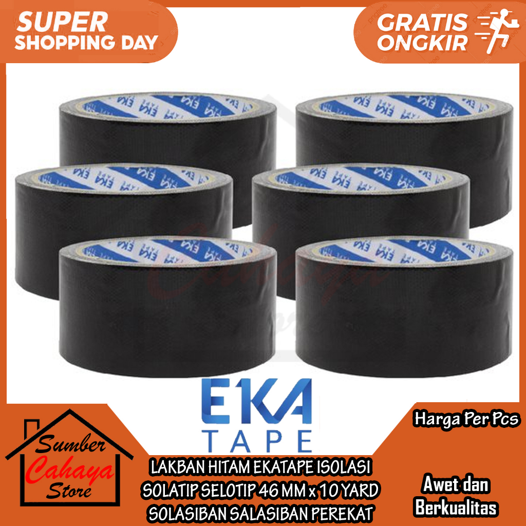 Jual Lakban Hitam 46 Mm X 10 Yard 2 Inch Sikatape Solasi Solatip ...
